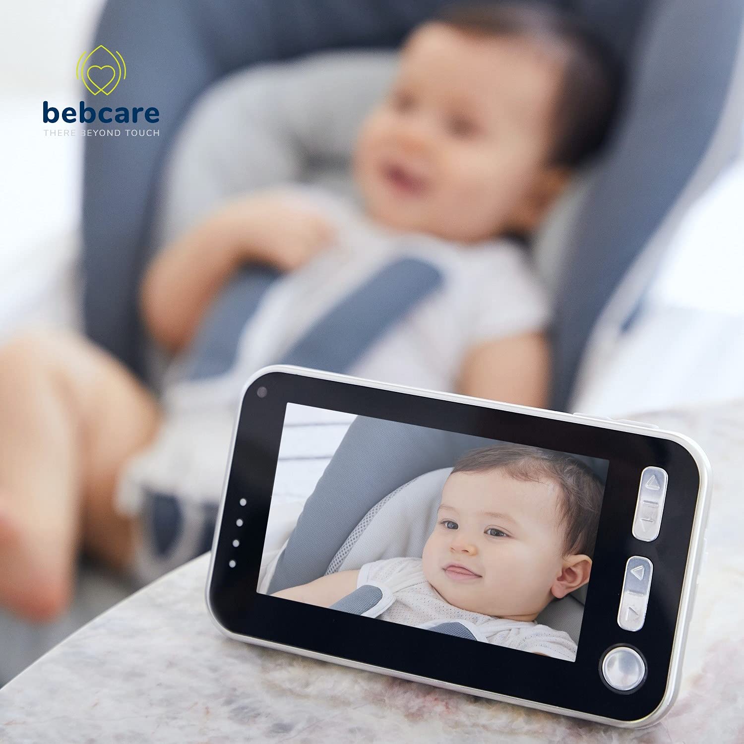 Bebcare Motion - Smart Video Baby Monitor: 4.3" Ultra-Clear Screen, 360° Pan-and-Tilt Camera, Temperature Sensor, Motion and Sound Alert, Auto Baby Tracking Camera (Without Breathing Sensor Mat)