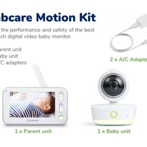 Bebcare Motion - Smart Video Baby Monitor: 4.3" Ultra-Clear Screen, 360° Pan-and-Tilt Camera, Temperature Sensor, Motion and Sound Alert, Auto Baby Tracking Camera (Without Breathing Sensor Mat)