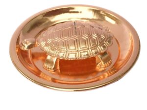 feng shui copper plate & tortoise/ turtle lucky, best wishes, vastu living positivity, wealth, good health ,good luck & longevity, for home, office decor gift items. set of 1