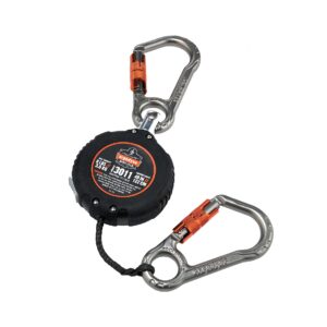 ergodyne - 19311 squids 3011 retractable tool lanyard with carabiner mount,black