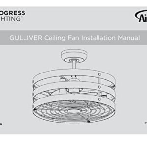 Progress Lighting P250012-141-22 Gulliver Ceiling Fans, 18-1/8" x 23-1/2", Gray