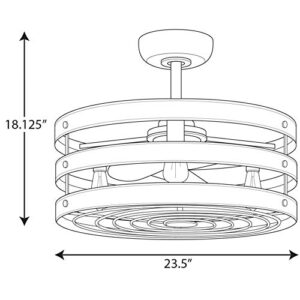 Progress Lighting P250012-141-22 Gulliver Ceiling Fans, 18-1/8" x 23-1/2", Gray