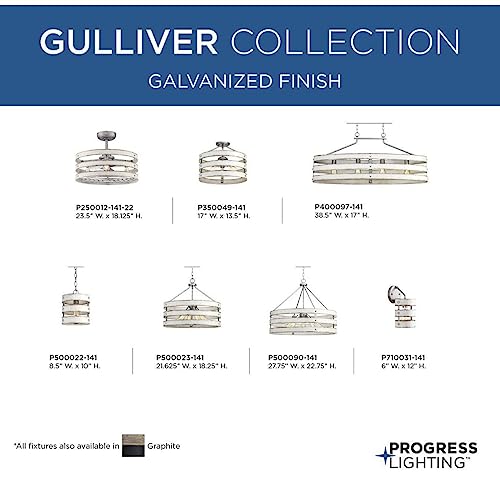 Progress Lighting P250012-141-22 Gulliver Ceiling Fans, 18-1/8" x 23-1/2", Gray