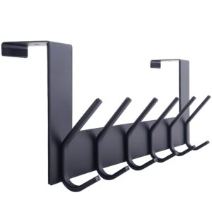 webi over the door hooks door hanger,over the door towel rack with 6 coat hooks for hanging,door coat hanger towel hanger over door coat rack,black