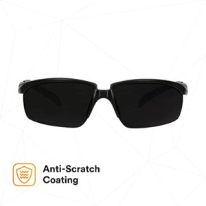 3M Safety Glasses, Solus 2000 Series, Anti-Scratch, IR Shade 5.0 Gray Lens, Black/Green Temples