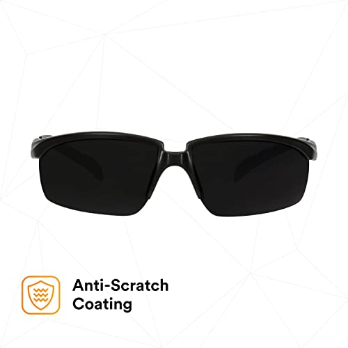 3M Safety Glasses, Solus 2000 Series, Anti-Scratch, IR Shade 5.0 Gray Lens, Black/Green Temples