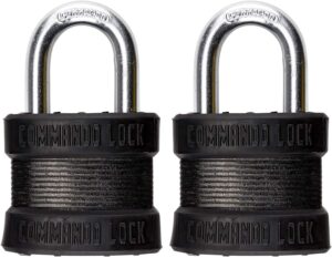 commando lock | blackout laminated steel padlock | military-grade | gun case locks (2 pack)