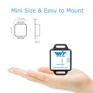 [Bluetooth 5.0 Accelerometer+Inclinometer] WT901BLECL MPU9250 High-Precision 9-axis Gyroscope+Angle(XY 0.2° Accuracy)+Magnetometer Compass with Kalman Filter, Low-Power 3-axis AHRS IMU Tilt Sensor