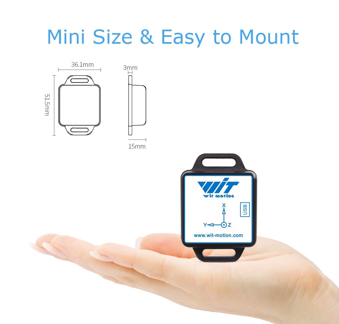 [Bluetooth 5.0 Accelerometer+Inclinometer] WT901BLECL MPU9250 High-Precision 9-axis Gyroscope+Angle(XY 0.2° Accuracy)+Magnetometer Compass with Kalman Filter, Low-Power 3-axis AHRS IMU Tilt Sensor