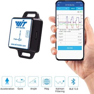 [Bluetooth 5.0 Accelerometer+Inclinometer] WT901BLECL MPU9250 High-Precision 9-axis Gyroscope+Angle(XY 0.2° Accuracy)+Magnetometer Compass with Kalman Filter, Low-Power 3-axis AHRS IMU Tilt Sensor