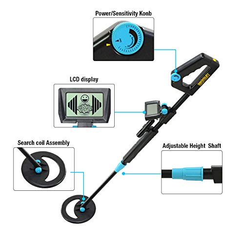 ALLOSUN TS20B Junior Metal Detector with Waterproof, Black