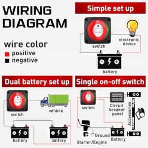 Nilight - 90015A Battery Switch 12-48V Waterproof Heavy Duty Battery Power Cut Master Switch Disconnect Isolator for Car Vehicle RV and Marine Boat (On/Off),2 Years Warranty