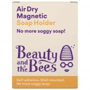 beauty and the bees air dry magnetic soap holder in-shower storage for soaps bars - no more soggy soaps - wooden soap dish dispenser bath kitchen & shower