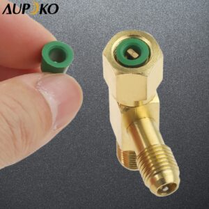 Aupoko Quick Coupler Access Tee, 1/4'' Valves Core Tee Adapter with Swivel Connector, Fits for Gauge Deep Vacuum Pump Manifold