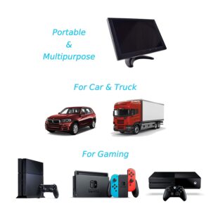 Cocar 10.1 inch Gaming Monitor HD TFT 1280x800 IPS LED Screen for NES SNES PS3 PS4 Xbox PC Nintendo Switch Car Backup System DC 12V MP5 Media Player Built-in Speaker HDMI VGA AV USB Video Input