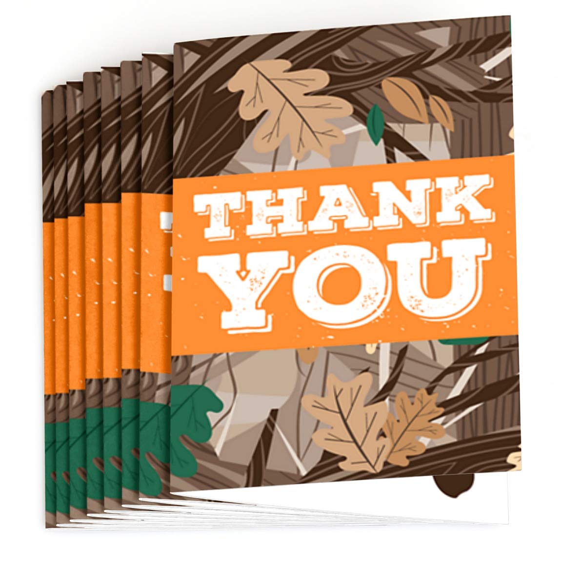 Big Dot of Happiness Gone Hunting - Deer Hunting Camo Baby Shower or Birthday Party Thank You Cards (8 count)