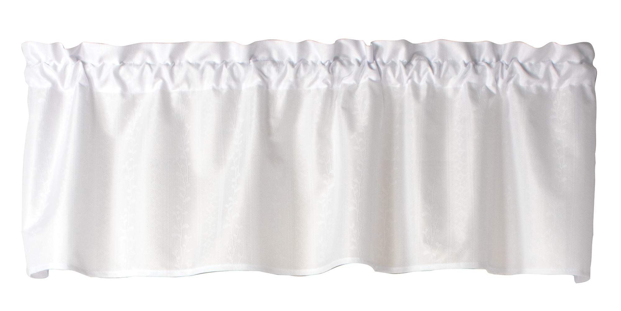 Curtain Chic Susquehanna 56 Inches Wide x 14 Inches Long Polyester Valance Curtain, White