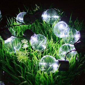 Dual Powered - Solar + USB Plug in - Solar Powered String Lights with Hanging Sockets, 20 Big Edison Bulbs Weatherproof Solar Decoration Lights for Patios, Parties (Dual Powered, WarmWhite-1pcs)