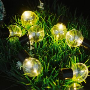 Dual Powered - Solar + USB Plug in - Solar Powered String Lights with Hanging Sockets, 20 Big Edison Bulbs Weatherproof Solar Decoration Lights for Patios, Parties (Dual Powered, WarmWhite-1pcs)