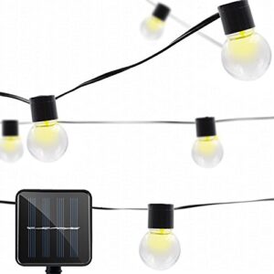 Dual Powered - Solar + USB Plug in - Solar Powered String Lights with Hanging Sockets, 20 Big Edison Bulbs Weatherproof Solar Decoration Lights for Patios, Parties (Dual Powered, WarmWhite-1pcs)