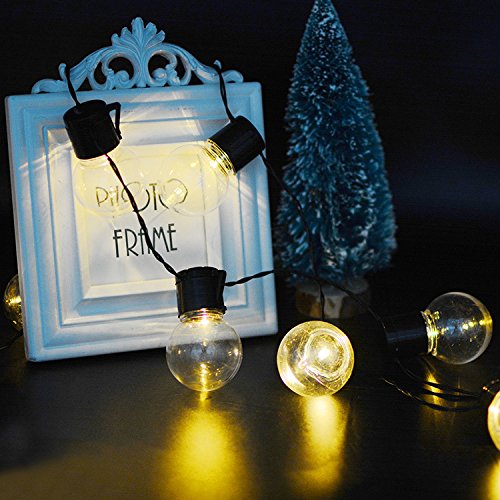 Dual Powered - Solar + USB Plug in - Solar Powered String Lights with Hanging Sockets, 20 Big Edison Bulbs Weatherproof Solar Decoration Lights for Patios, Parties (Dual Powered, WarmWhite-1pcs)