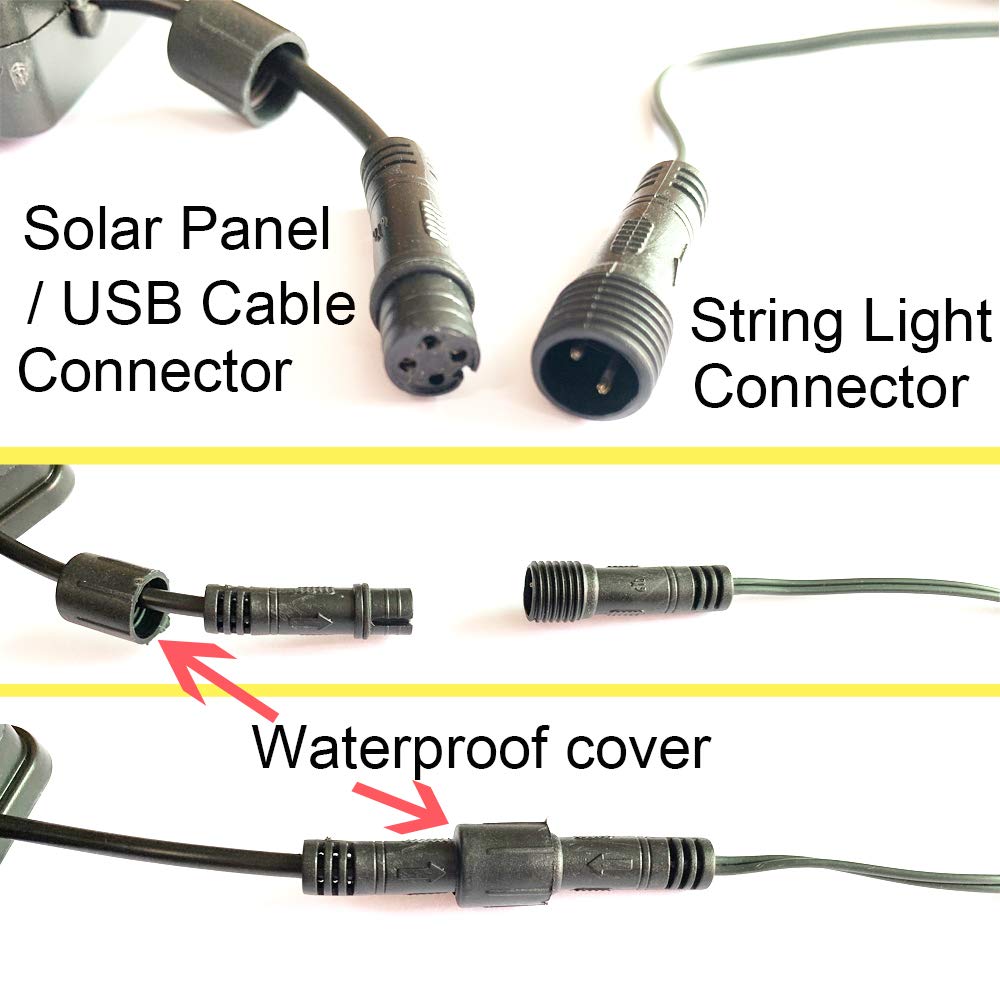 Dual Powered - Solar + USB Plug in - Solar Powered String Lights with Hanging Sockets, 20 Big Edison Bulbs Weatherproof Solar Decoration Lights for Patios, Parties (Dual Powered, WarmWhite-1pcs)