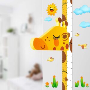 baby height growth chart ruler for kids room decor,3d movable giraffe height ruler nursery animal wall decals