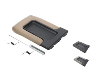 vecartech center console lid/cover armrest repair kit compatible with 99-07 chevy silverado,tahoe,suburban,avalanche,gmc sierra,yukon,escalade-replaces 19127364,19127365,19127366, dark beige