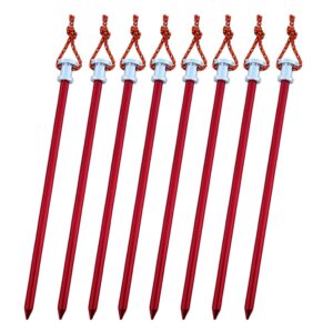 Tent Stakes Pegs 9 inch, Lightweight Aluminum Alloy Tent Canopy Nail for Outdoor Camping, Hiking, Picnic Blanket, Beach Mat, Yard Fence 8 Pack