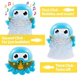 Chuchik Octopus Bath Toy. Bubble Bath Maker for The Bathtub. Blows Bubbles and Plays 24 Children’s Songs – Kids,Toddler Baby Bath Toys Makes Great Gifts for Toddlers – Sing-Along Bath Bubble Machine