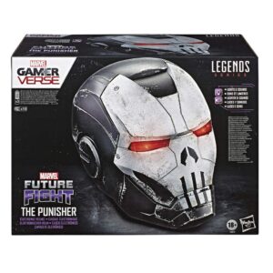 hasbro pulse marvel legends gamerverse series standard size led light up iron man war machine inspired electronic helmet, the punisher