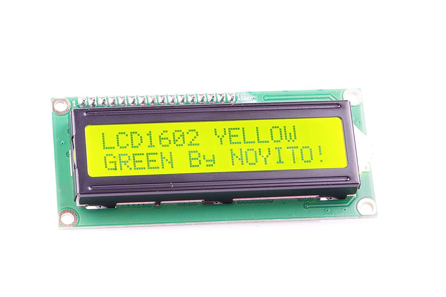 NOYITO 1602 16x2 LCD Module Yellow-Green Backlight with PCF8574T IC IIC Driver Serial Interface Compatible with Win OS UNO R3 MEGA2560 (Pack of 2) (1602 IIC Screen Yellow-Green)