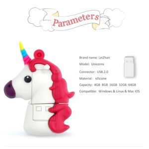 32GB Unicorn USB Flash Drive Pack of 4 Pendrives Kids Pen Drive Student Storage Zip Drive