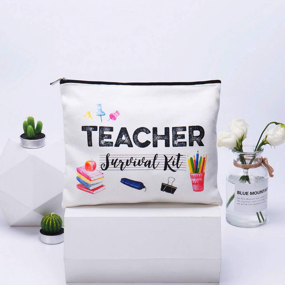 Teacher Appreciation Gifts Music Teacher Gifts Teacher survival kit Teacher Supplies for Classroom Best Teacher Gift Small Gift Bags Makeup Bag Teacher Bag for Women