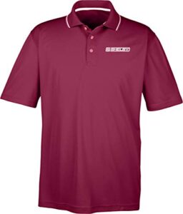 ford mustang shelby crest pocket print two tone polo, maroon small