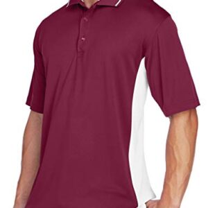 Ford Mustang Shelby Crest Pocket Print Two Tone Polo, Maroon Small