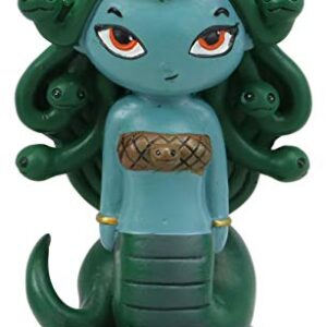 Ebros Gift Greekies Collection Greek Mythology Goddess Medusa with Gorgon Snake Tail Statue 3.75" Tall Stone Gaze Death Stare Seductress Collectible Figurine Ancient Zodiac Mythology