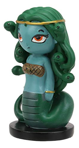 Ebros Gift Greekies Collection Greek Mythology Goddess Medusa with Gorgon Snake Tail Statue 3.75" Tall Stone Gaze Death Stare Seductress Collectible Figurine Ancient Zodiac Mythology