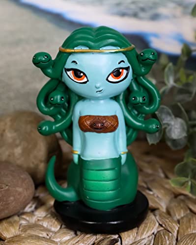 Ebros Gift Greekies Collection Greek Mythology Goddess Medusa with Gorgon Snake Tail Statue 3.75" Tall Stone Gaze Death Stare Seductress Collectible Figurine Ancient Zodiac Mythology