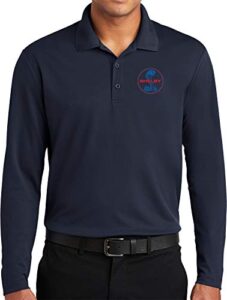 ford mustang shelby blue and red long sleeve polo, navy small