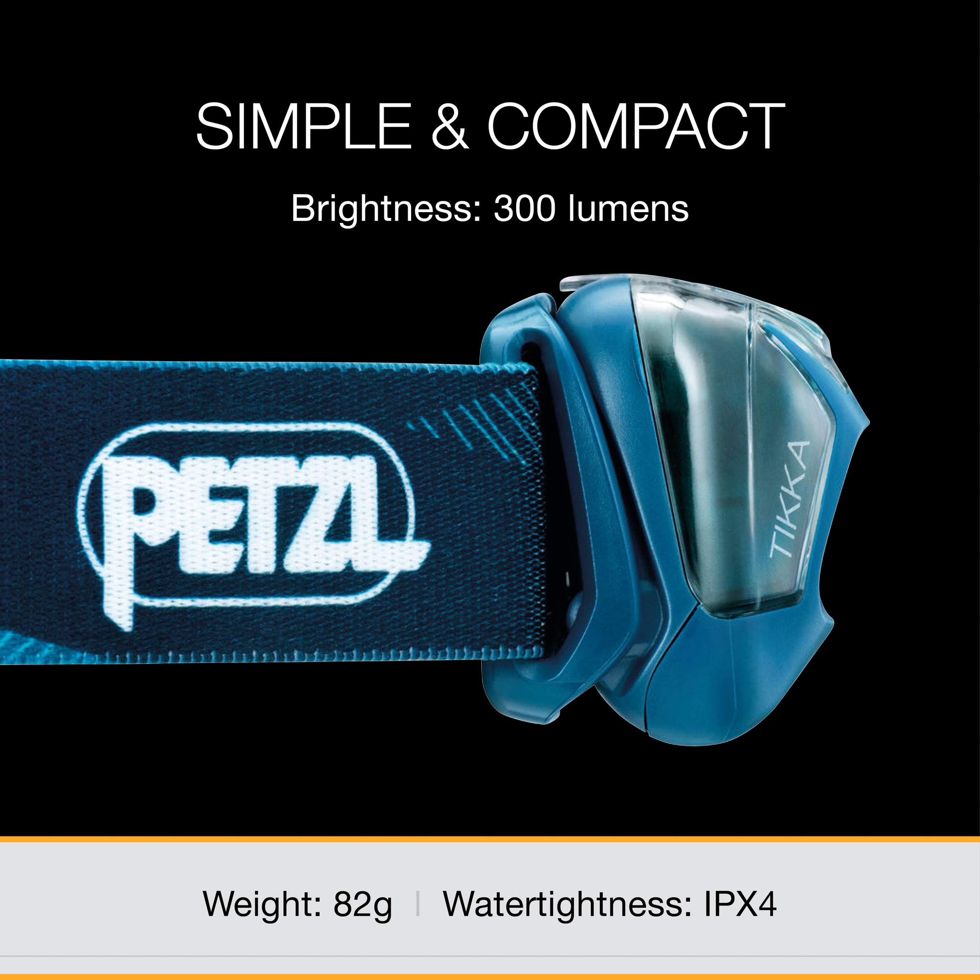 Petzl E093FA00 Tikka Headlamp, Black, Single