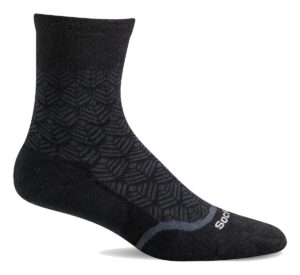 sockwell women's bunion crew relief sock, black solid - m/l