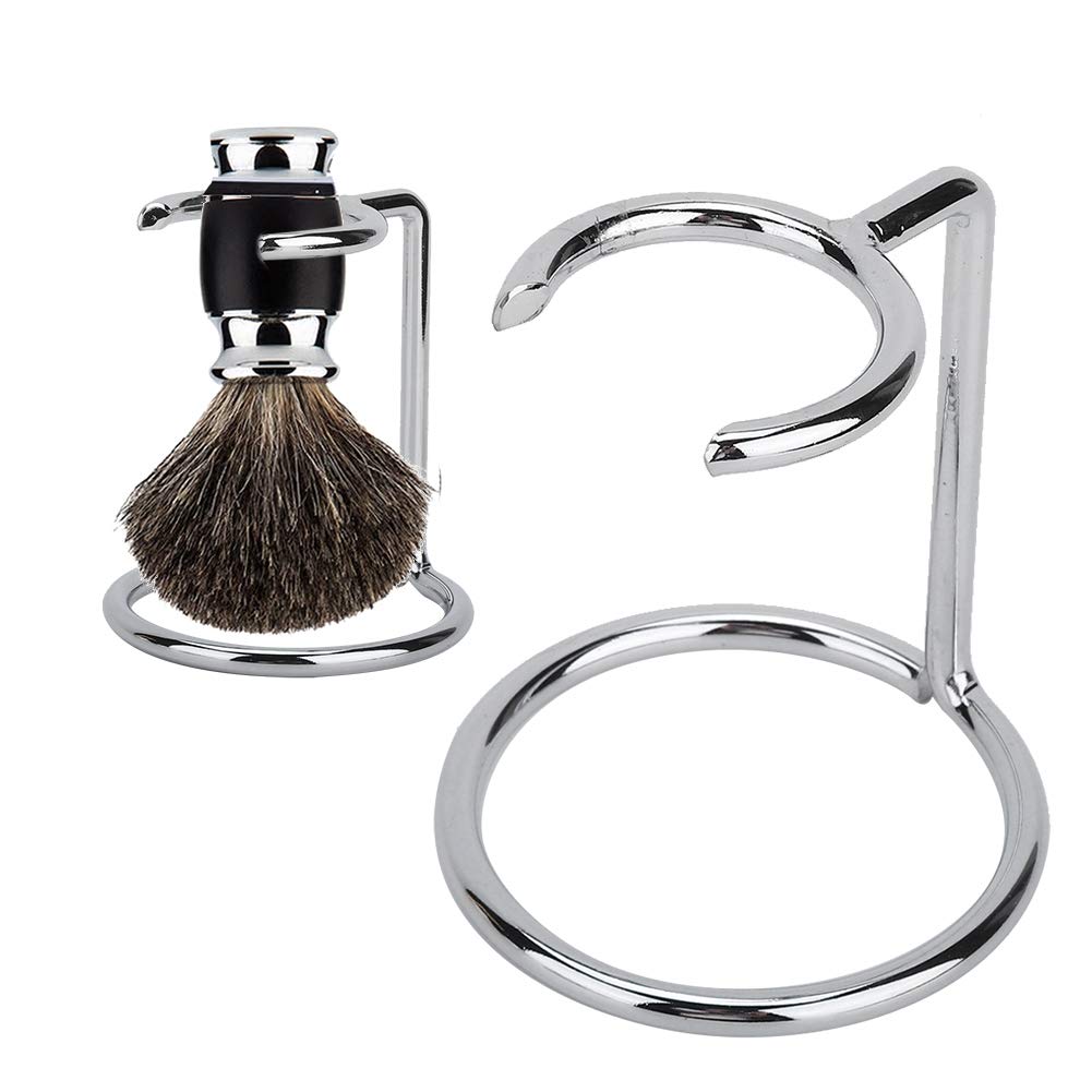 Shaving Brush Stand, Shave Brush Stand, Shaving Stand Artistic Lightweight Stainless Steel Silver Shaving Brush Holder Safety Razor Brush Kit Suitable for Men