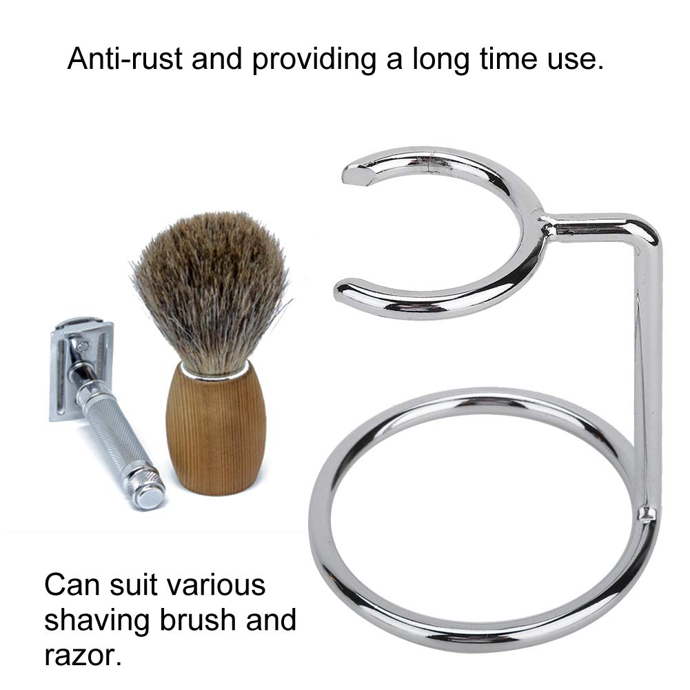 Shaving Brush Stand, Shave Brush Stand, Shaving Stand Artistic Lightweight Stainless Steel Silver Shaving Brush Holder Safety Razor Brush Kit Suitable for Men