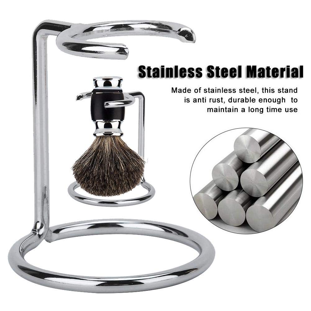 Shaving Brush Stand, Shave Brush Stand, Shaving Stand Artistic Lightweight Stainless Steel Silver Shaving Brush Holder Safety Razor Brush Kit Suitable for Men