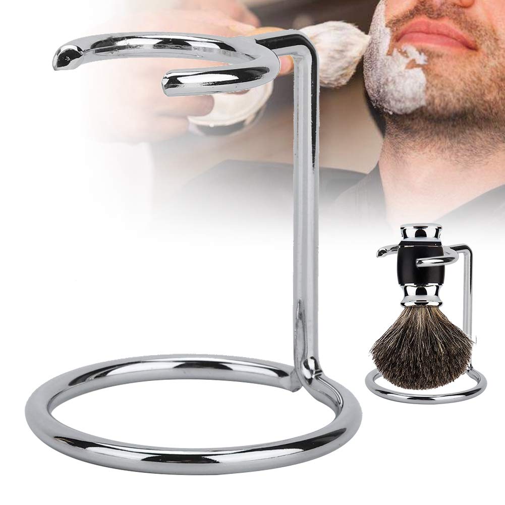 Shaving Brush Stand, Shave Brush Stand, Shaving Stand Artistic Lightweight Stainless Steel Silver Shaving Brush Holder Safety Razor Brush Kit Suitable for Men