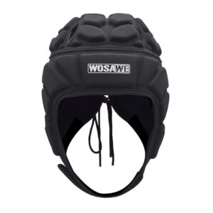 wosawe goalkeeper helmet soft shell rugby headguards multi sports head injury protection headgear, l