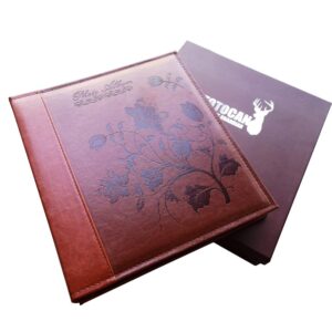 Totocan 4x6 Photo Album 600 Pockets, Extra Large Capacity Picture Album with Vintage Leather Cover, Family, Baby, Wedding Album (Red Brown)