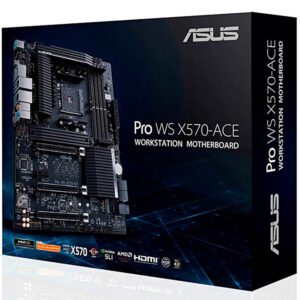 ASUS AMD AM4 Pro WS X570-Ace ATX Workstation Motherboard with 3 PCIe 4.0 X16, Dual Realtek and Intel Gigabit LAN, DDR4 ECC Memory Support, Dual M.2, U.2, and Control Center