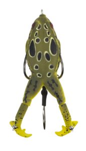 lunkerhunt frog fishing lure for bass fishing | realistic frog lure with prop action (cane) | best topwater lure trout and pike, fish bait with hollow body, weedless hooks